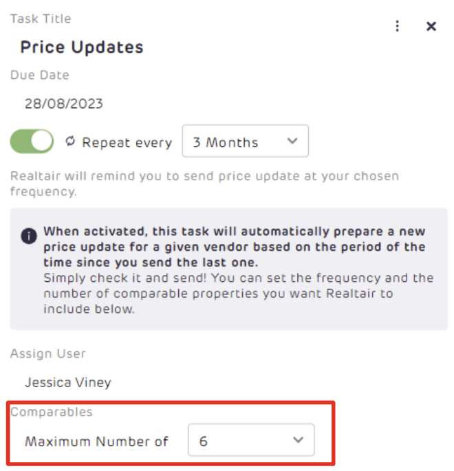 Advanced Feature: Managing your Market Update reminders
