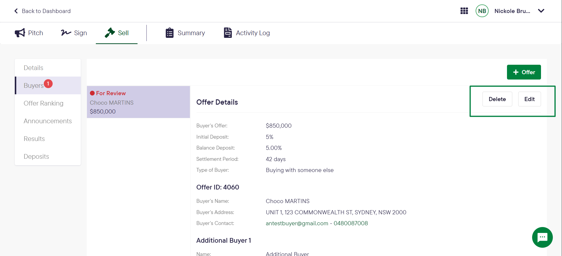 How to manage and create an Offer on behalf of a buyer